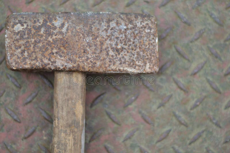 Old Rusted Hammer with Handle Stock Image - Image of shabby, handle ...
