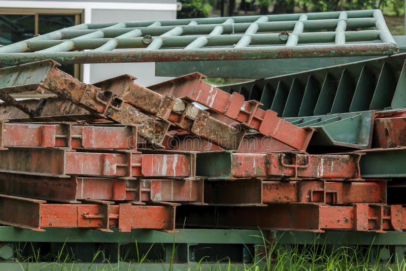 Structure of Rusted Steel Bridge Long Lasting Use Stock Photo - Image ...