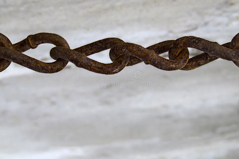 Old rusted link chain stock image. Image of bonding, brown - 77877991