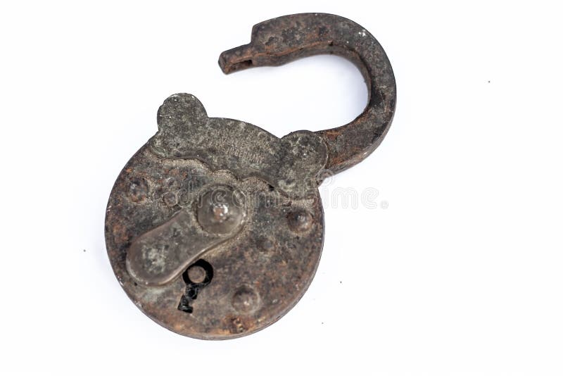 Old Rusted Lock Isolated on White. Stock Photo - Image of lock, iron ...