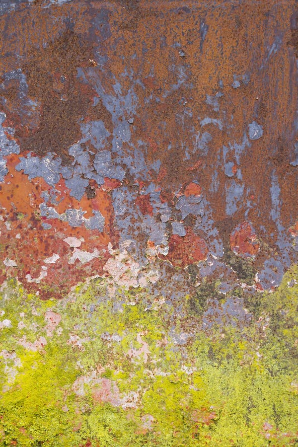 Old Rusted Metallic Wall with Distressed Peeling Paint Stock Photo ...