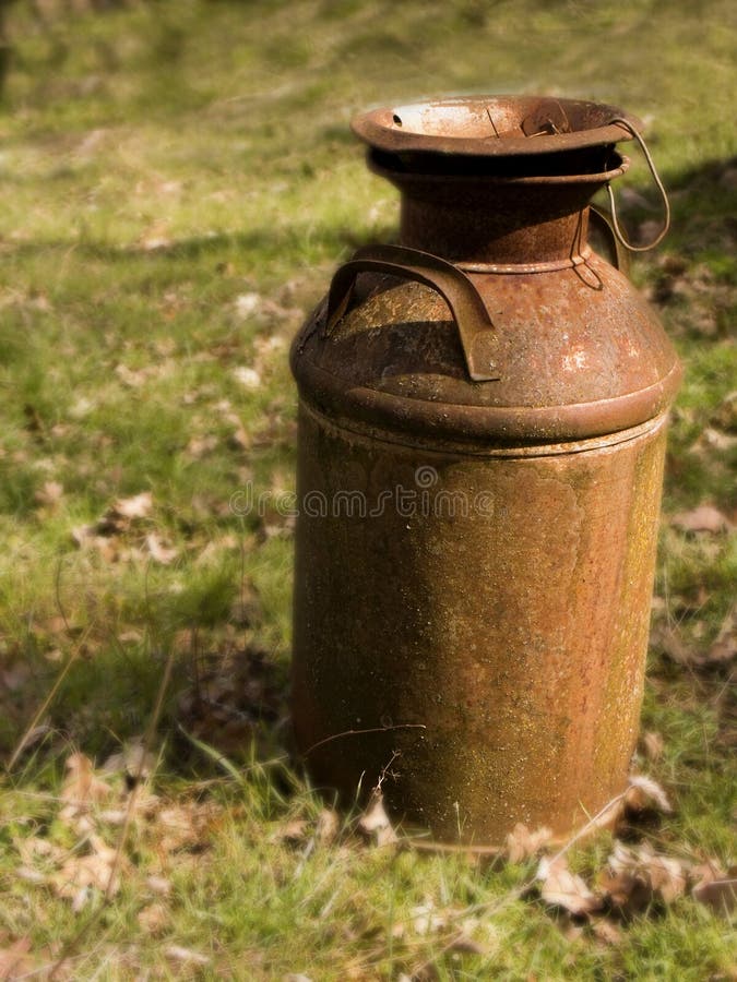 Old Rusted Milk Can stock image. Image of field, antique - 542033