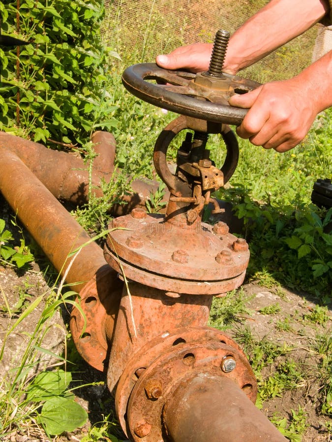 Old rusted pipe stock photo. Image of hands, holding - 10201694