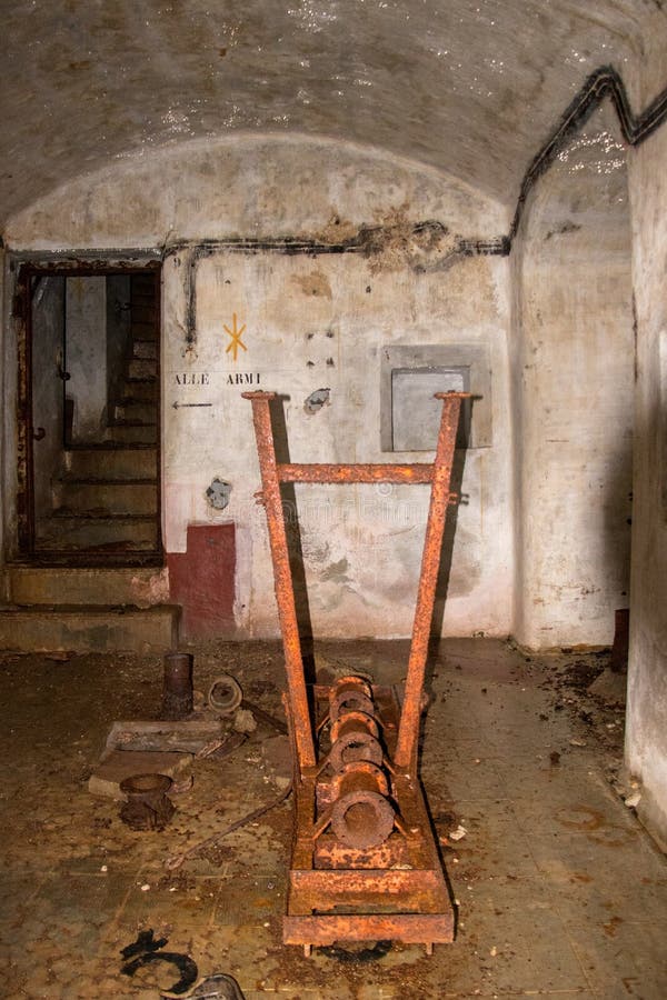 Old Rusted Pipe Inside Bunker Stock Image - Image of defense, fortified ...