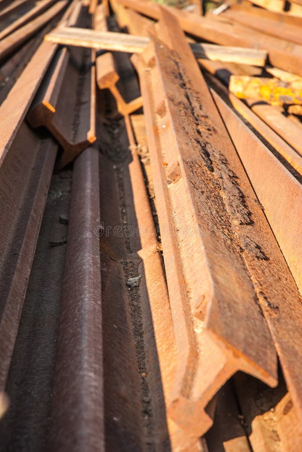 Old rusted rails stock image. Image of irony, construction - 43912123