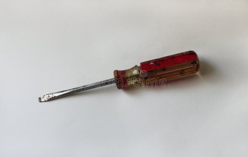 An Old Red and Yellow Flathead Screwdriver Stock Photo - Image of flat ...