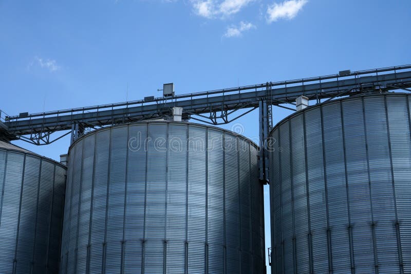 An Old Rusted Silo Photographed in a Port Area in Summer Stock Image ...