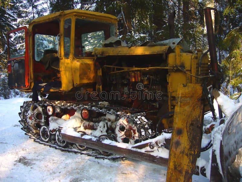 Old rusted snowcat stock image. Image of snow, rust, ploughing - 573265