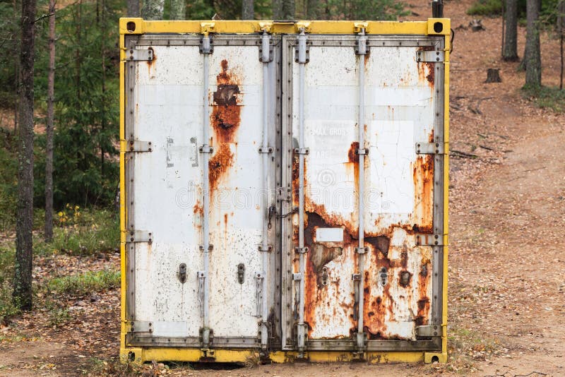 Old Rusted Cargo Container Door Fragment Texture Stock Photo - Image of ...