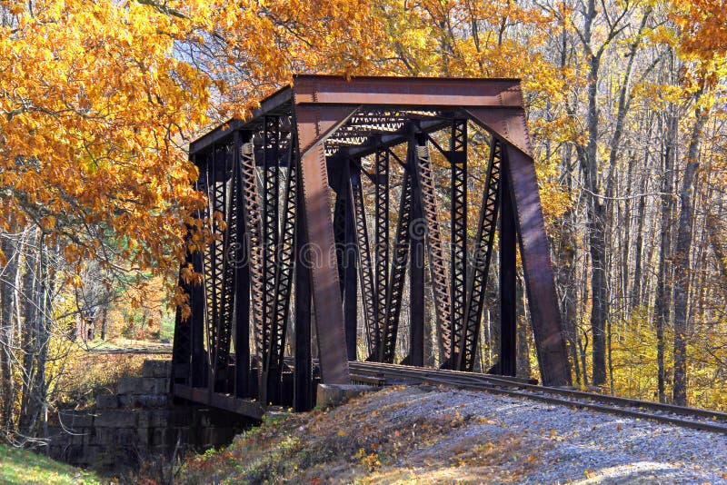 Old Rusted Train Bridge Over a River Stock Photo - Image of landscape ...