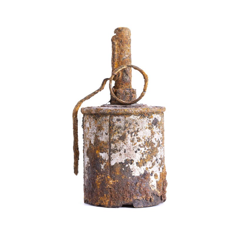 Old Rusted World War II Hand Grenade Rg-42. Isolated Closeup Stock ...