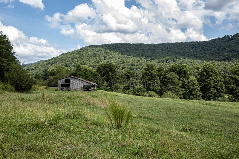 The Old Rustic Barn in the Mountains Stock Photo - Image of mountains ...