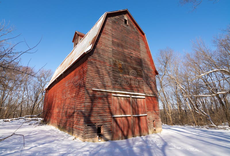 Old rustic barn in Winter stock photo. Image of building - 137261826