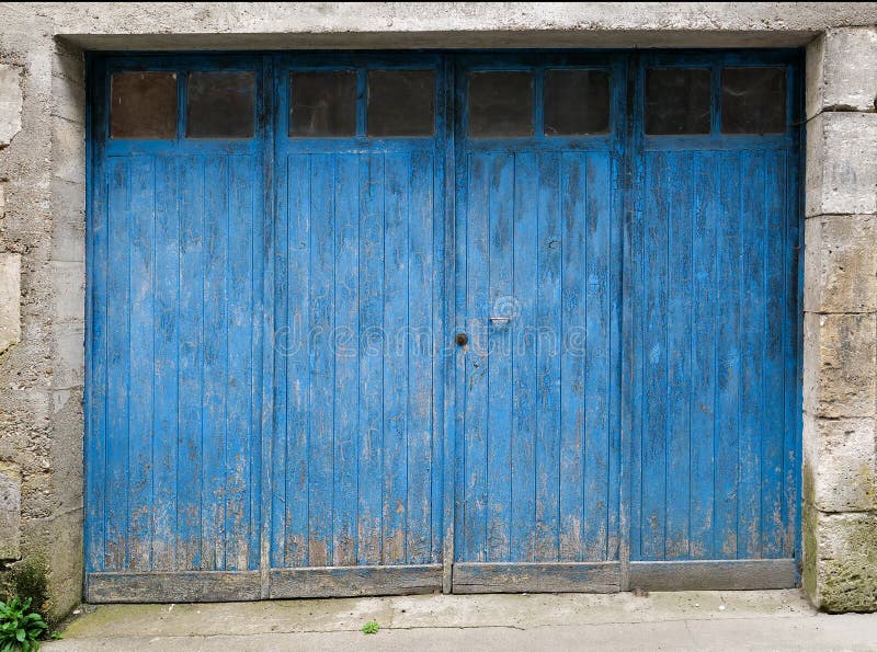 Old Rustic Blue Door, France Stock Photo - Image of ancient ...