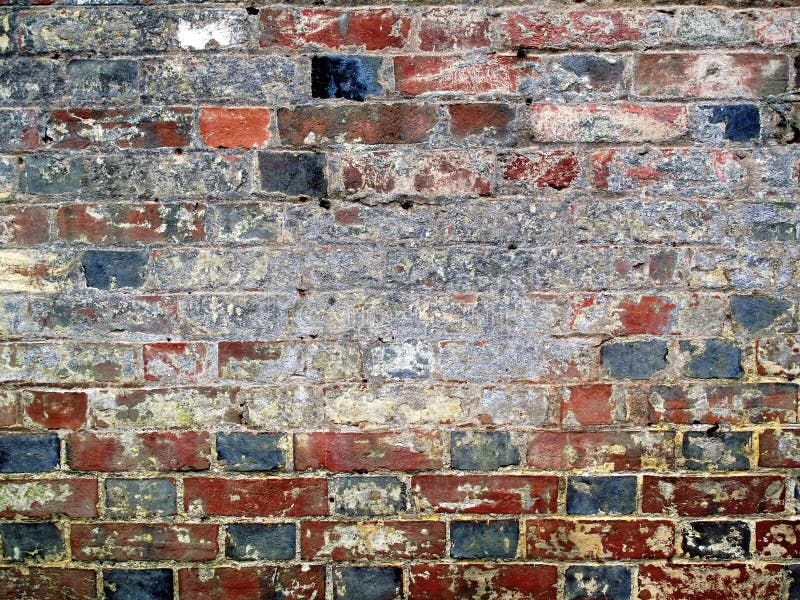 Rustic Old Brick Wall Texture Stock Photo - Image of mortar, painted ...