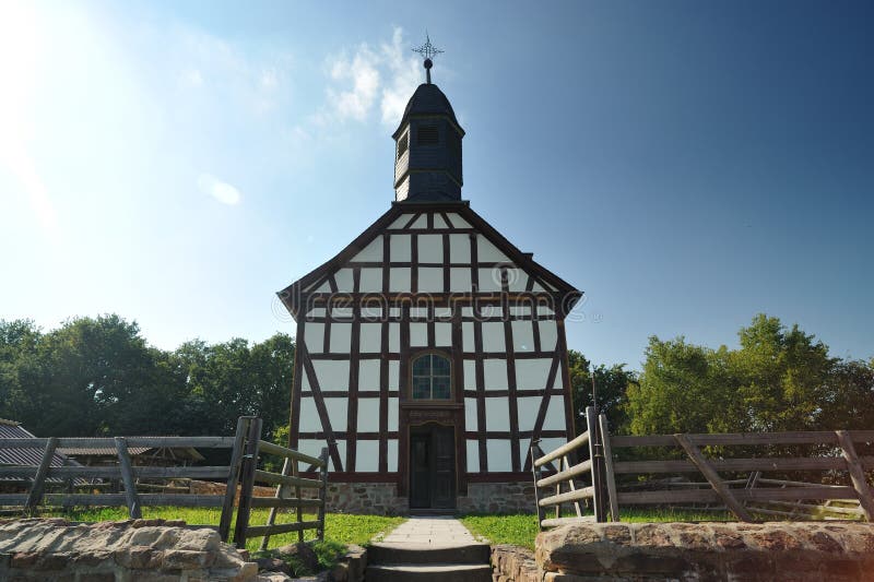 Old Rustic Catholic Wooden Church Stock Image - Image of ridge, forest ...