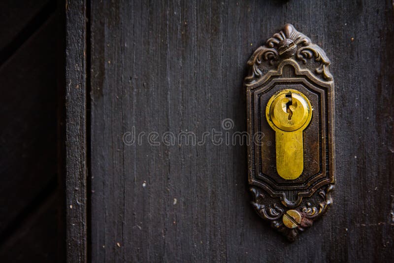 Old rustic door lock stock photo. Image of material, safety - 75349682