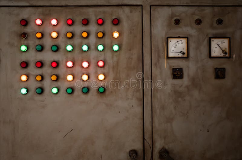 Old and Rustic Electrical Control Panel Stock Photo - Image of meter ...