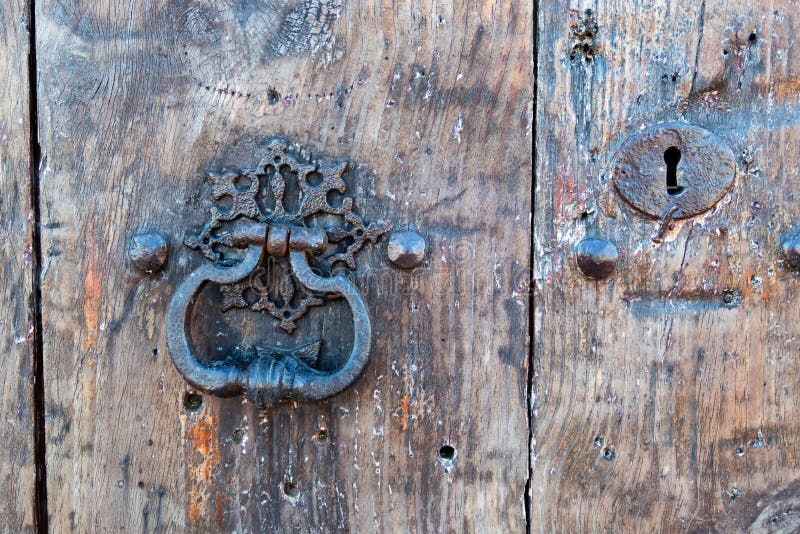 Old rustic handle and lock stock image. Image of classic - 79966409