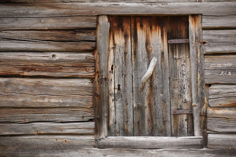 Old and Rustic Hatch on a Log Hut Stock Photo - Image of object, hatch ...