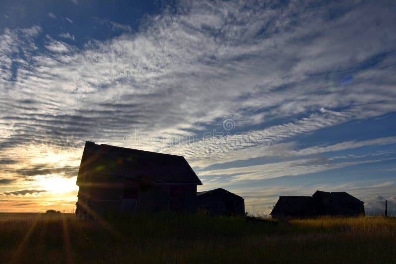 Old Rustic Homestead stock photo. Image of silhouette - 98549148