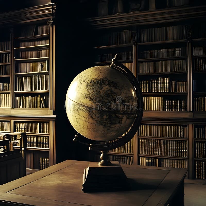 Old Rustic Map Geography Education in a Classroom Stock Illustration ...