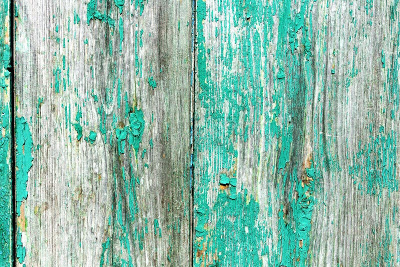 Old Rustic Painted Cracky Green, Turquoise Wooden Texture or Background ...