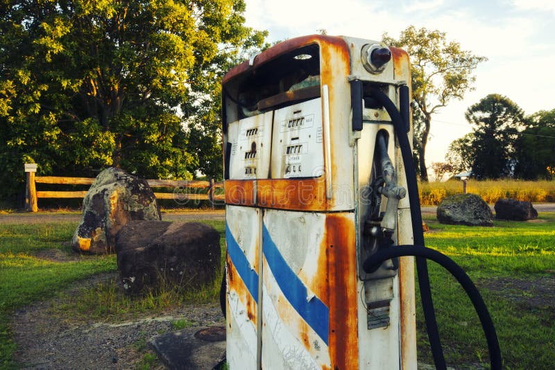 Old Rustic Pump at an Abandoned Fuel Station Stock Photo - Image of ...