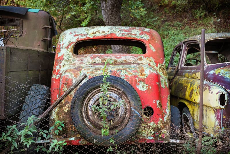 An old rustic red car stock image. Image of retro, auto - 109851763