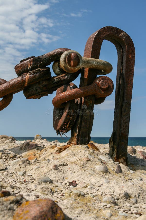 Old Rustic Rusty Anchor Chain Stock Image - Image of restraint, rusty ...