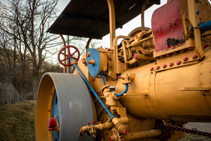 Old rustic steamroller stock image. Image of road, hydraulic - 139641901