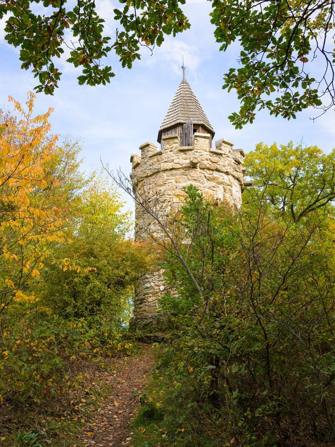 An Old Rustic Tower Standing in the Forest Stock Photo - Image of ...