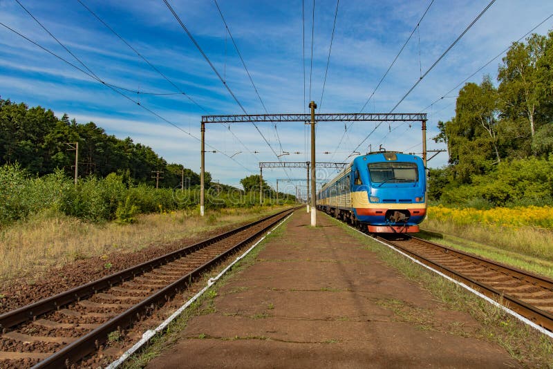 Old Rustic Train and Poor Platform in Eastern Europe Country Rural ...