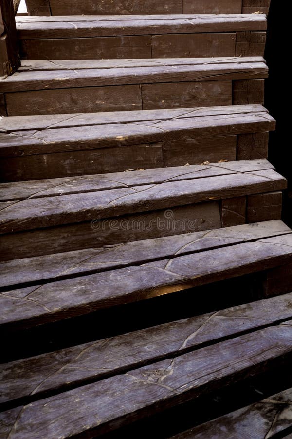 Old Rustic Wooden Stairs in the Garden Stock Image - Image of wood ...