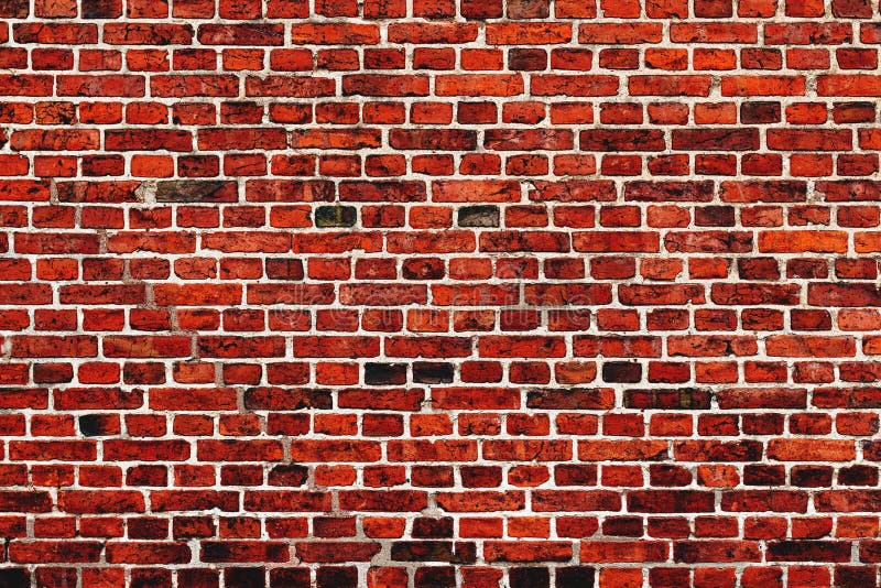 Worn Brick Wall with Flaking and Peeling Paint from Low Perspective ...