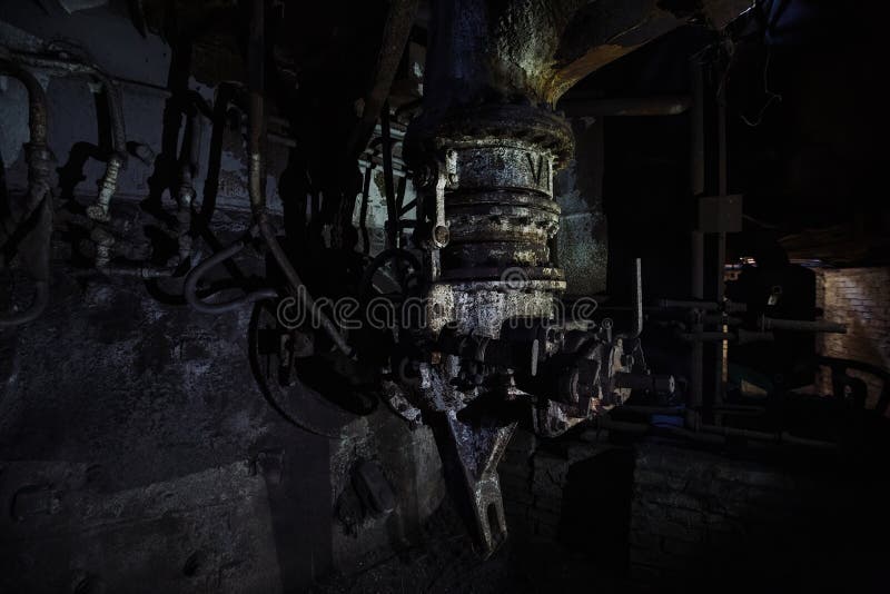 Old Rusty Abandoned Metallurgical Plant. Rusty Broken Old Machine Parts ...