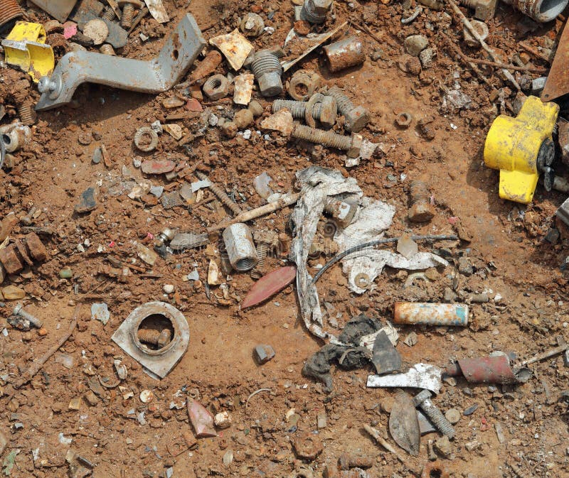 Dump of Ferrous Material with Many Rusty and Unusable Objects Stock ...