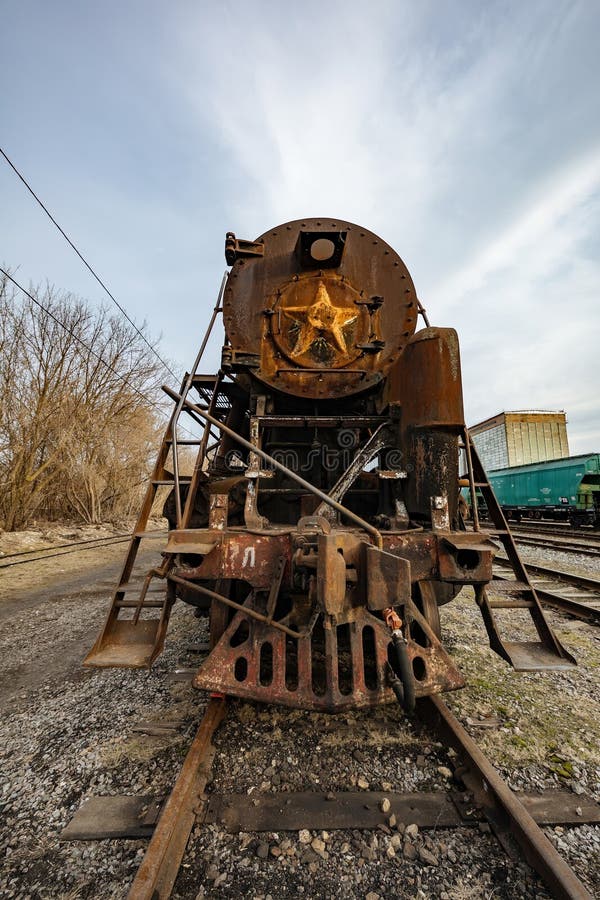 Old Rusty Abandoned Steam Locomotive Stock Image - Image of railway ...