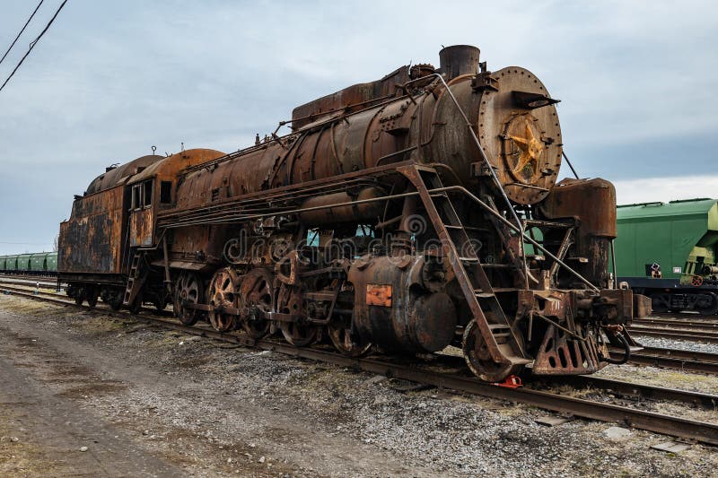 Old Rusty Abandoned Steam Locomotive Editorial Photography - Image of ...