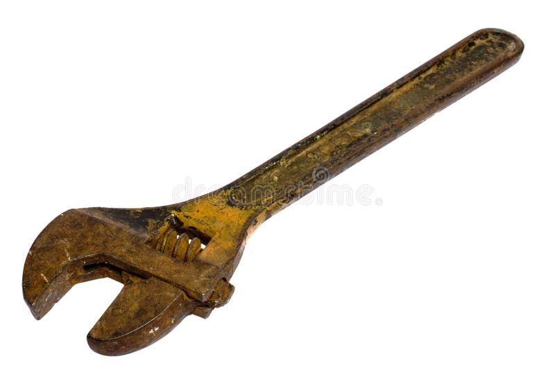 Old Rusty Adjustable Spanner Stock Photo - Image of heavy, tool: 7474376