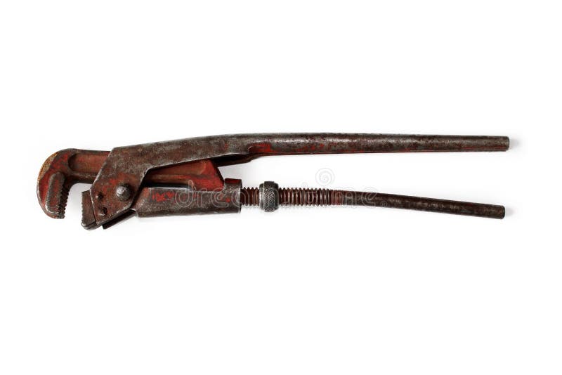 Old Rusty Adjustable Spanner Isolated on a White Background Stock Image ...