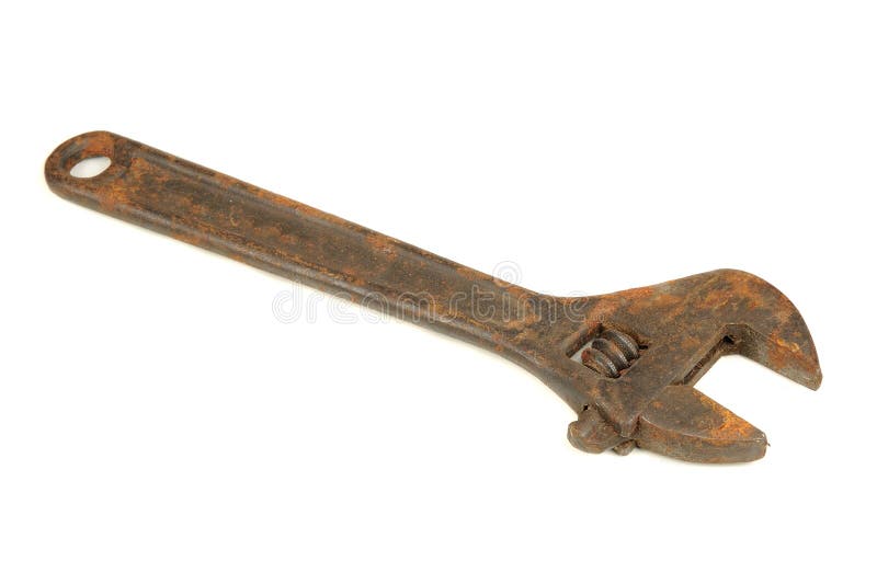 Old Rusty Adjustable Spanner Stock Photo - Image of plumbers, tool: 7600136