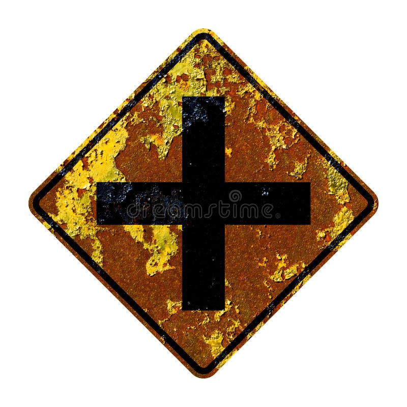 Old Rusty American Road Sign - Cross Roads Stock Illustration ...