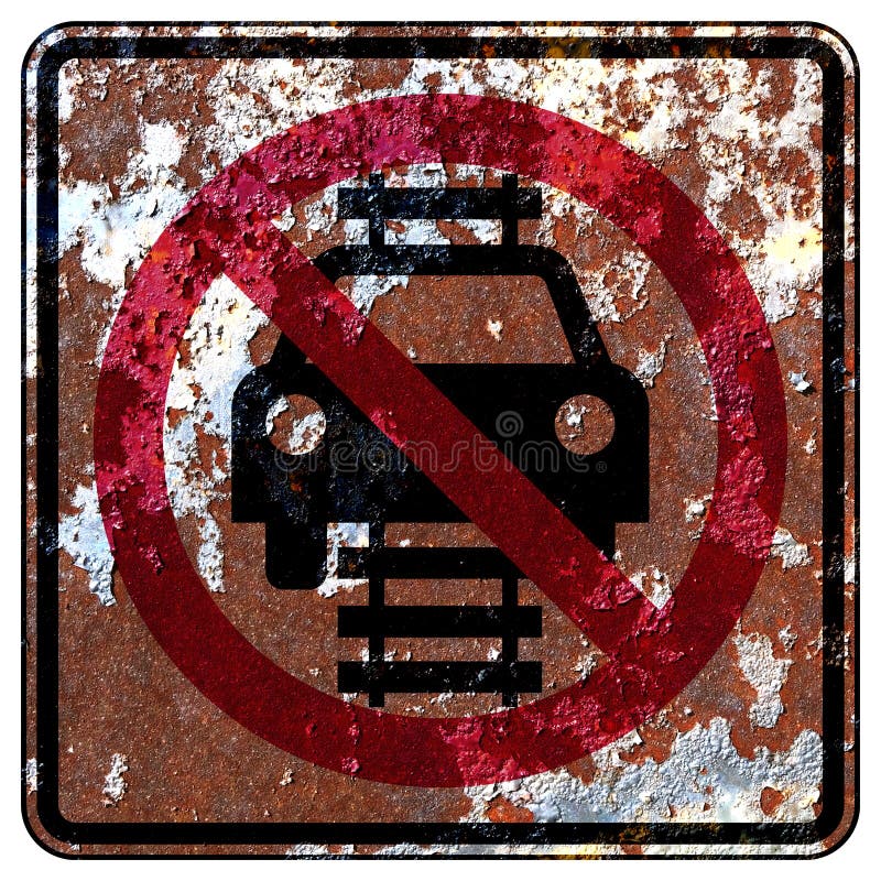Old Rusty American Road Sign - Do Not Drive on Tracks Stock ...
