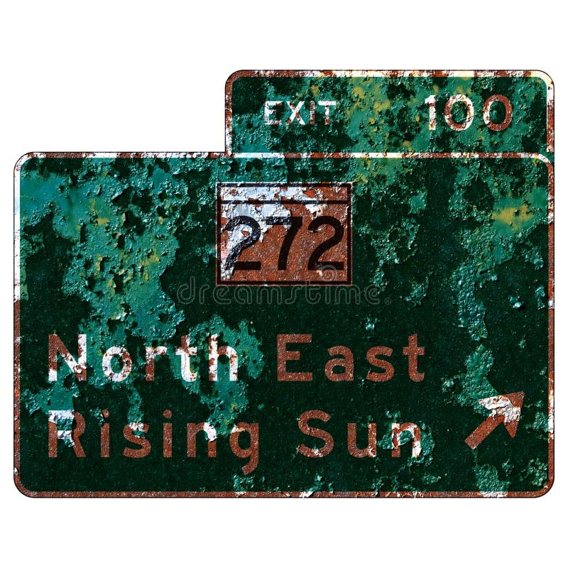 Old Rusty American Road Sign - Interchange Exit Direction, Maryland ...
