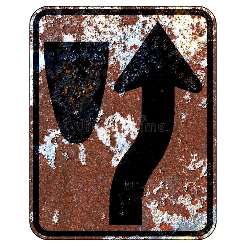 Old Rusty American Road Sign - Keep Right Stock Illustration ...