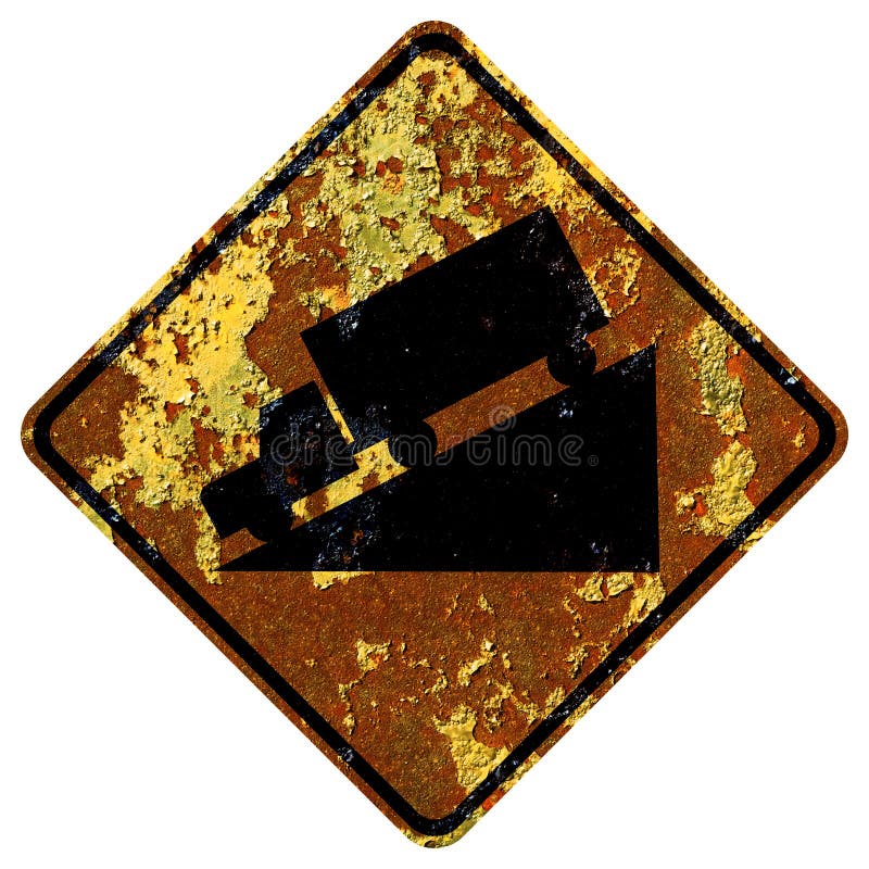 Old Rusty American Road Sign - Steep Grade Hill Stock Illustration ...