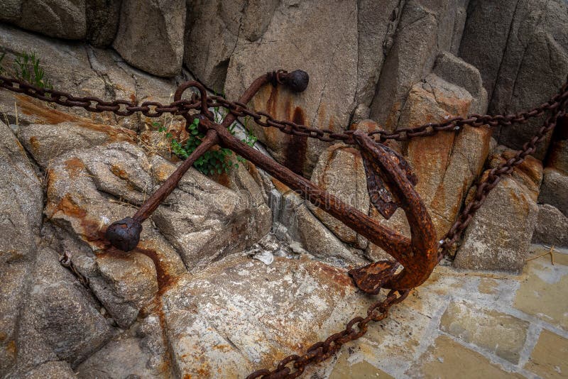 Old rusty anchor stock image. Image of travel, metal - 157777159
