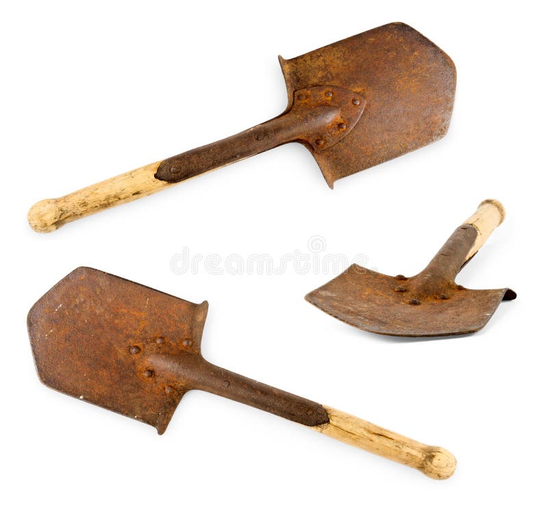 Old rusty army shovel stock image. Image of brown, isolated - 84754331