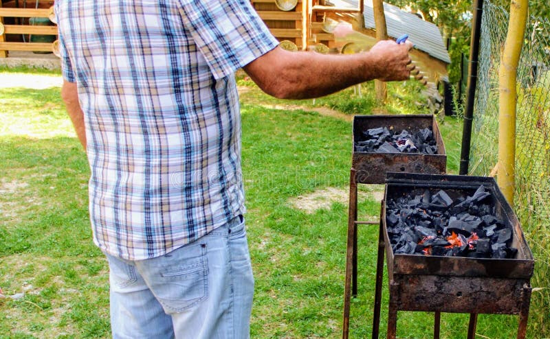 Old rusty barbecue grill stock image. Image of fireplace - 269806061